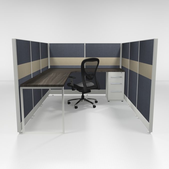 6x8 53" Tiled Cubicles with One File | UsedCubicles.com