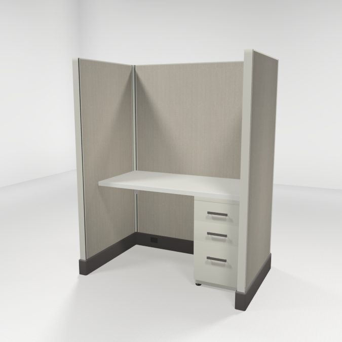Call Center Cubicles 67" High with One File | UsedCubicles.com